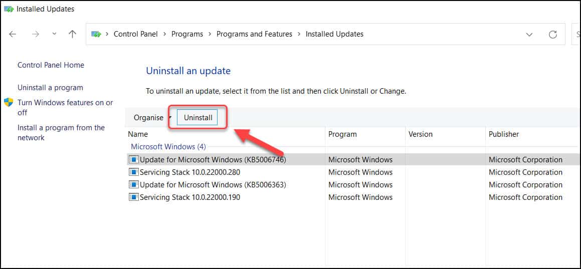 How to Uninstall Windows 11 Cumulative Update - Prajwal.org