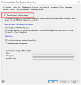 Enable third-party updates on the SUP in SCCM | ConfigMgr